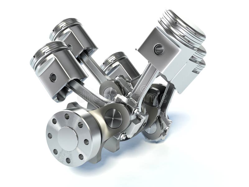 Pistoni del motore V6 3d illustrazione di stock. Illustrazione di ...