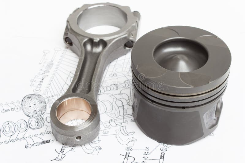 Pistons and Connecting Rods Lie Stock Image - Image of motor ...