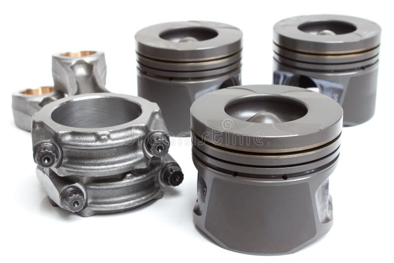 Pistons and Connecting Rods Stock Photo - Image of diesel, gasoline ...