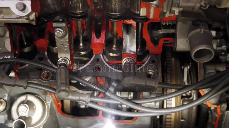 Pistons engine open stock footage. Video of large, motor - 282782170