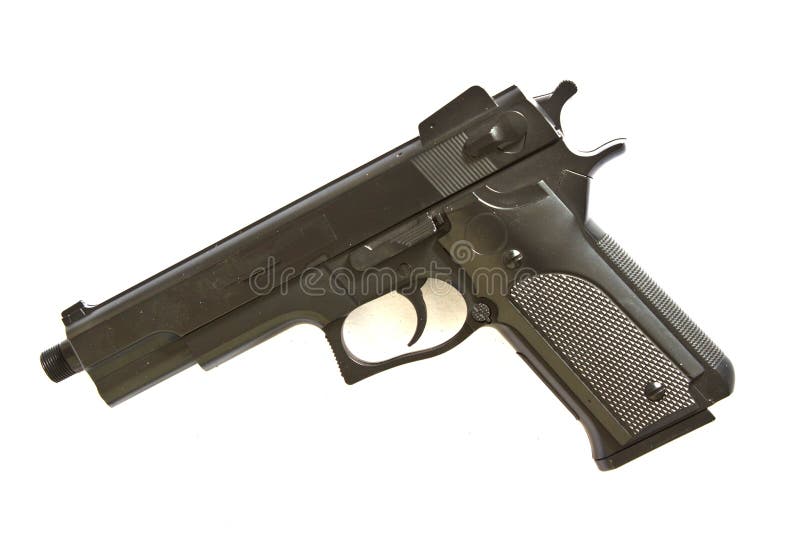 Militair Pistool stock afbeelding. Image of inglis, zwart - 23729751