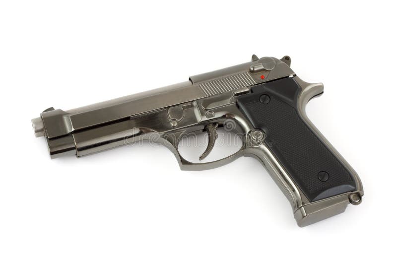 9mm pistool met kogels stock afbeelding. Image of wapens - 7313575