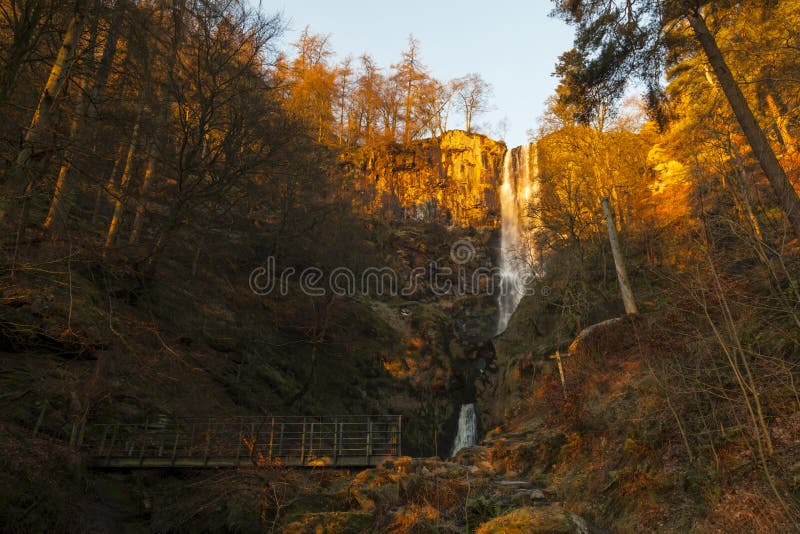 Pistyll Rhaeadr waterfall stock image. Image of cascade - 88142145