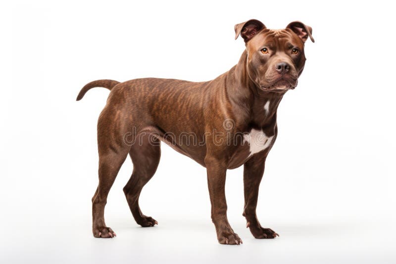 Pit Bull Terrier Dog Upright on a White Background Stock Illustration ...