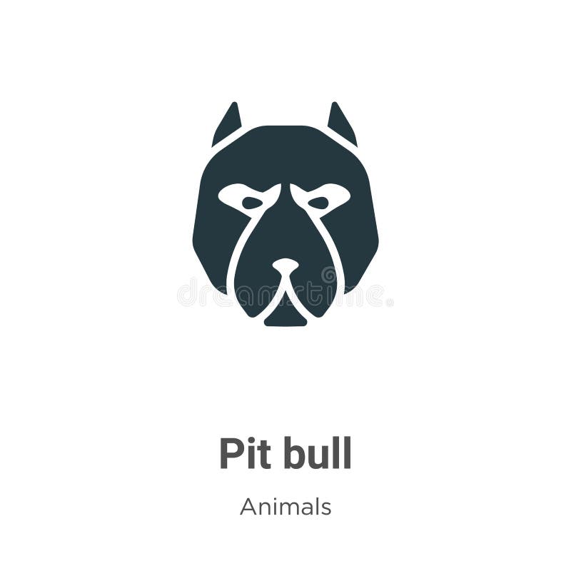 Pit Bull Vector Icon on White Background. Flat Vector Pit Bull Icon ...