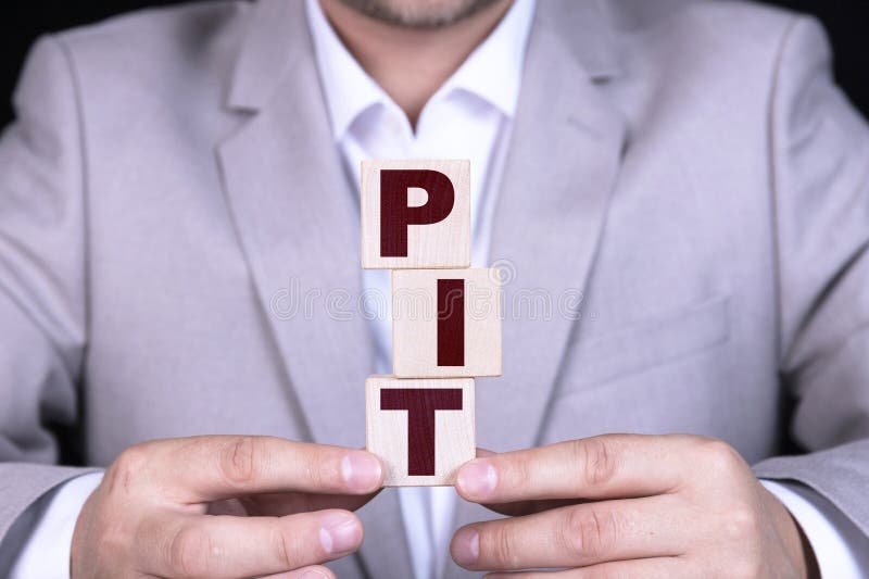 PIT, Businessman Building Business Word from Cubes Stock Image - Image ...
