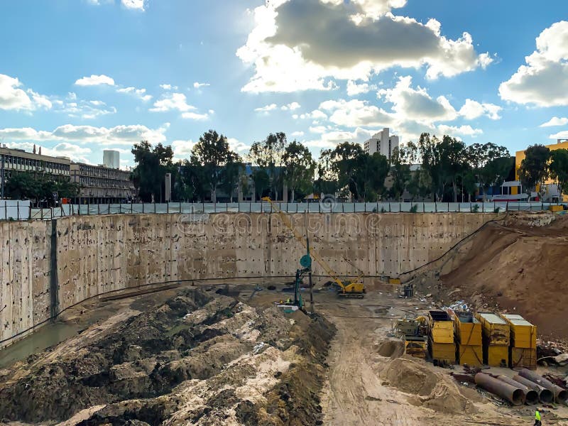 Pit for the Construction of a Multistory Building Stock Image - Image ...
