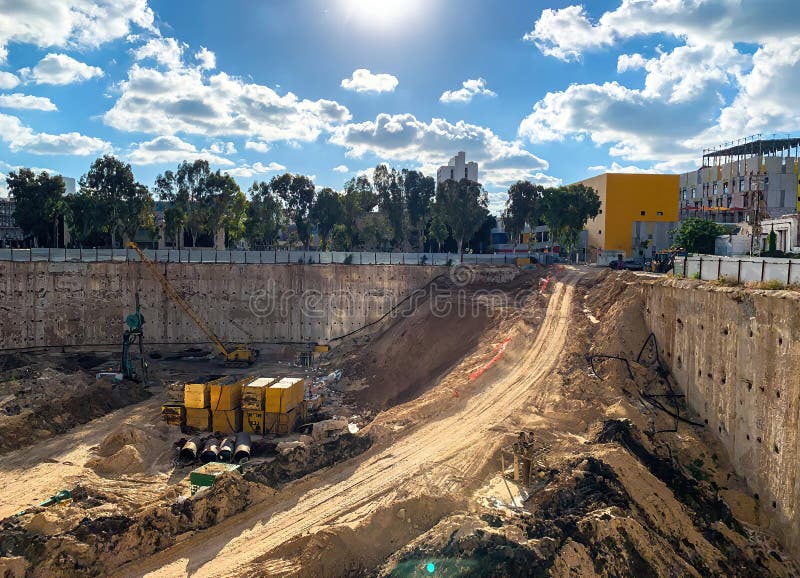 Pit for the Construction of a Multistory Building Editorial Photo ...