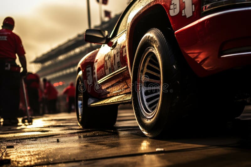 Pit Crew Fine-tuning Race Car Suspension during High-speed Pitstop ...