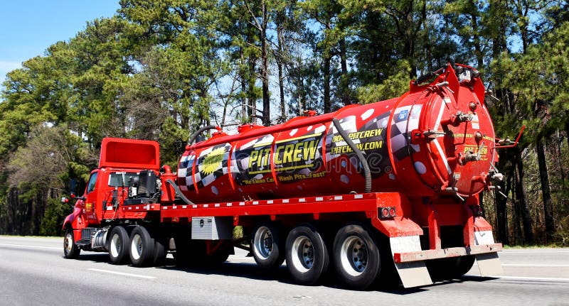 Pit Crew Truck on the Road editorial stock image. Image of equipment ...