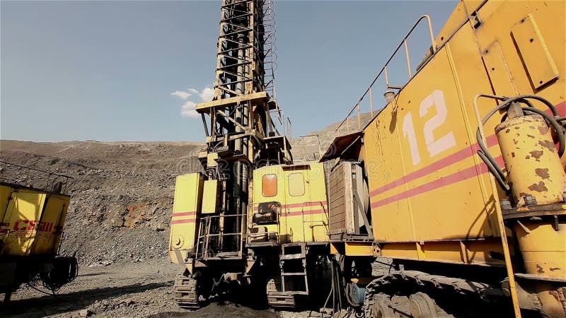 The Pit Drill Panorama, Industrial Drilling Rig in a Quarry, Large ...