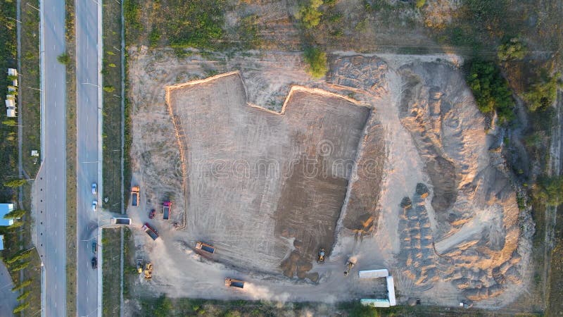 A Pit Dug for the Foundation of a Building Stock Video - Video of site ...