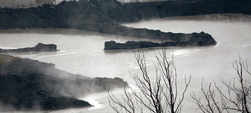 Deep Pit with Waste Hot Water Stock Image - Image of city, pollution ...
