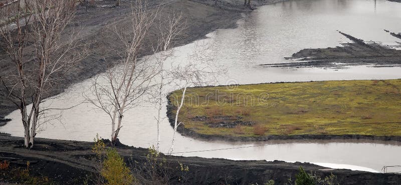 Deep Pit with Waste Hot Water Stock Photo - Image of swamp, quarry ...