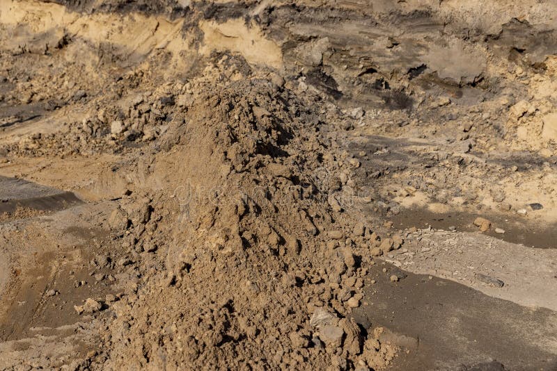 A Pit for Laying Different Layers of Materials before Asphalting a Road ...