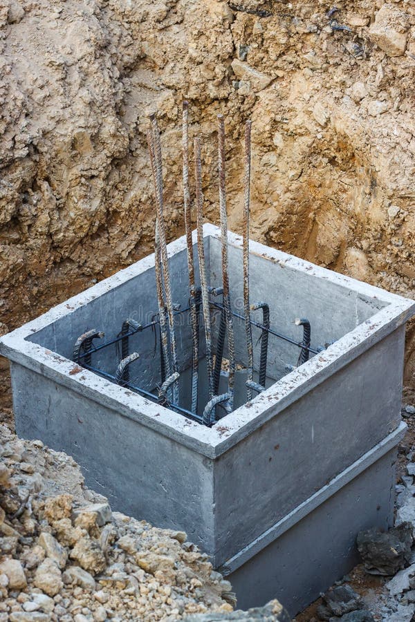 The pit pouring cement stock image. Image of rock, material - 39688869