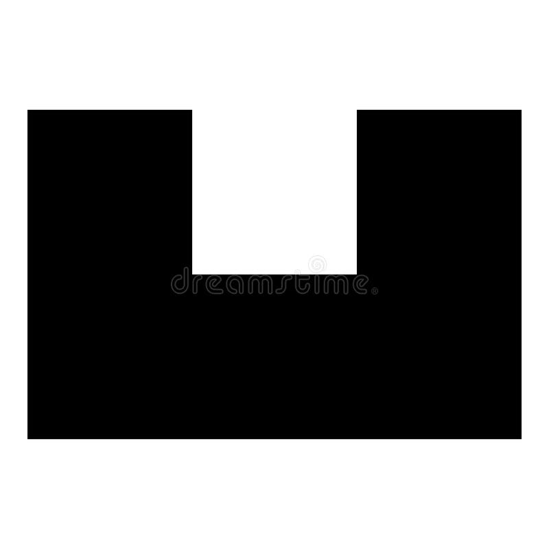 Pit with Square Hole Ground Dimple Icon Black Color Vector Illustration ...