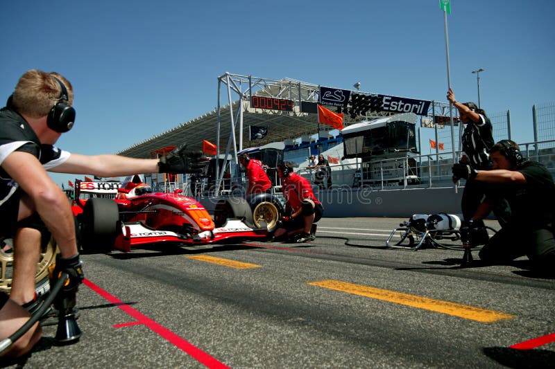 NASCAR - Pit Crew Changing Tires on Busy Pit Road Editorial Stock Photo ...