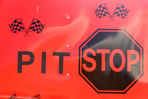Pit stop sign stock image. Image of transportation, motion - 14382299