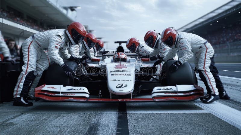 Pit Stop Teamwork during Night Race Stock Photo - Image of event, crew ...