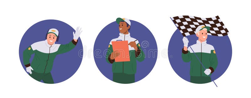 Pit Stop Worker, Engineer, Inspector, Technician and Mechanic Cartoon ...