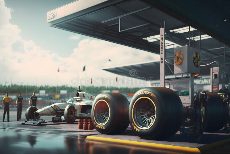 Pit Stop Workers and Engineers Maintaining Technical Service for a ...