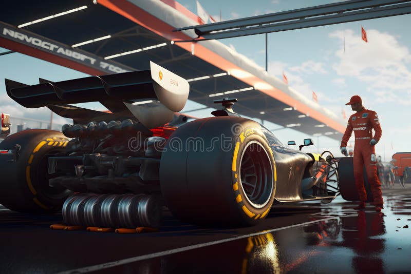 Pit Stop Workers and Engineers Maintaining Technical Service for a ...