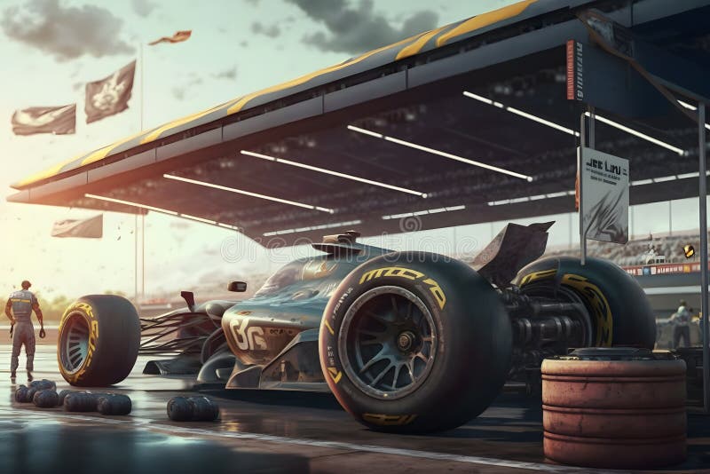 Pit Stop Workers and Engineers Maintaining Technical Service for a ...