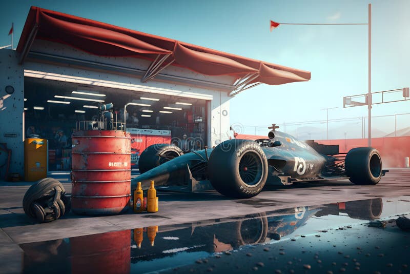 Pit Stop Workers and Engineers Maintaining Technical Service for a ...