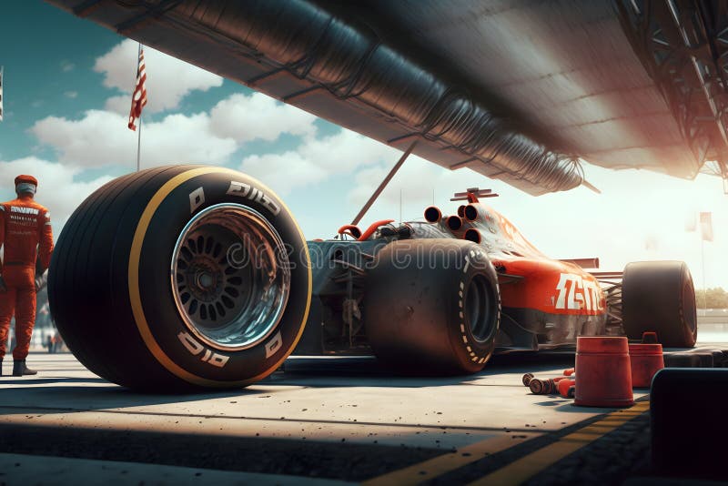 Pit Stop Workers and Engineers Maintaining Technical Service for a ...