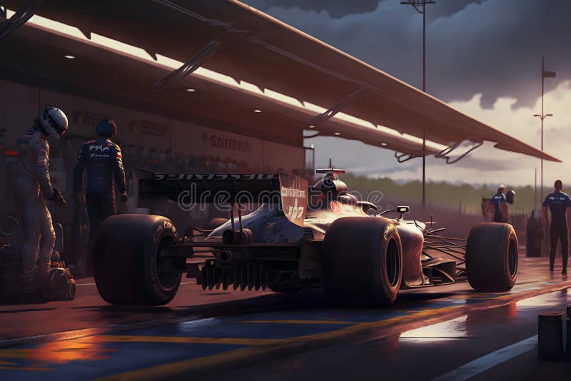 Pit Stop Workers and Engineers Maintaining Technical Service for a ...