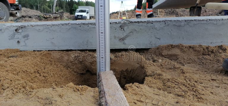 Pit-to Determine the Thickness of the Sand Layer Stock Photo - Image of ...