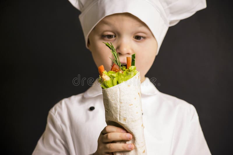 Pita Bread with Meat and Vegetables Stock Image - Image of costume ...