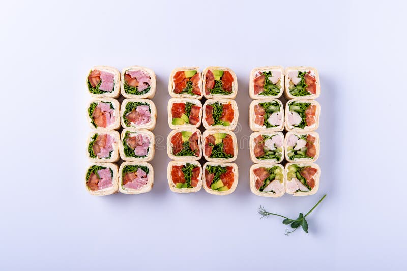 Pita Roll Cut As a Roll on a White Background 17 Stock Photo - Image of ...