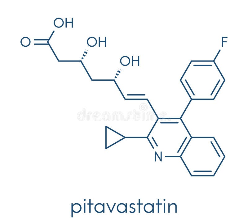 Pitavastatin Hypercholesterolemia Drug Molecule. Skeletal Formula ...