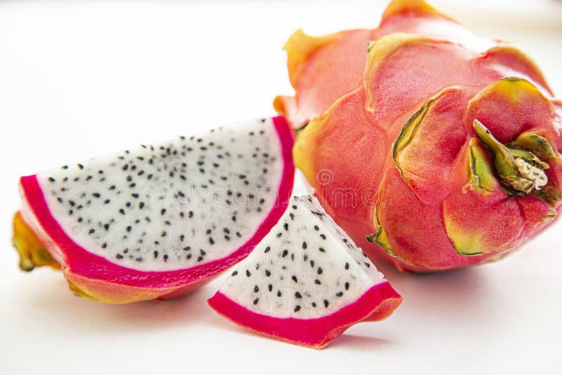 Pitaya Fruit Slices Isolated Stock Image - Image of american, nature ...