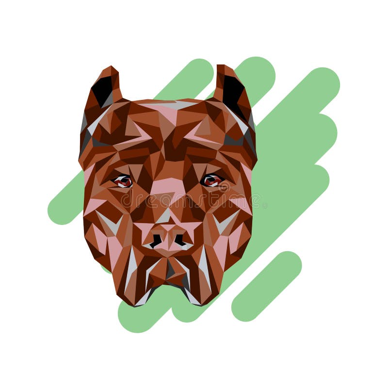 Pitbull Dog. Triangle Vector Stock Illustration - Illustration of card ...
