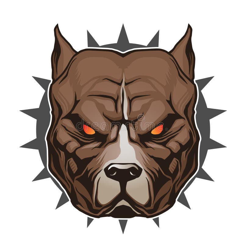 Smiling Pitbull Illustration Stock Vector - Illustration of comic, head ...