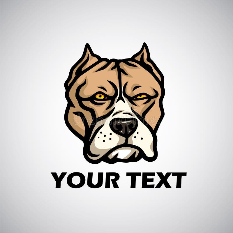 Pitbull Head Logo. Vector Illustration Stock Vector - Illustration of ...