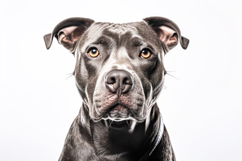 Pitbull in Studio Setting Against White Backdrop Stock Image - Image of ...