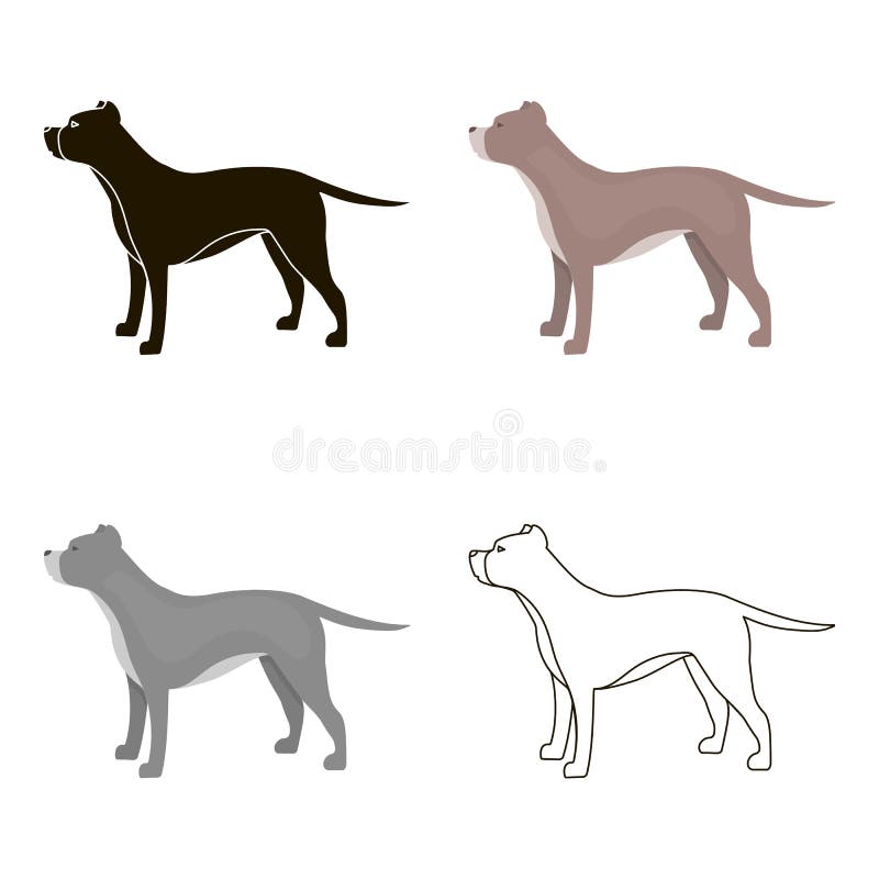 Pitbull Vector Icon in Black Style for Web Stock Vector - Illustration ...