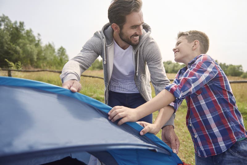 Pitch a tent stock photo. Image of hobby, casual, discussion - 58849488
