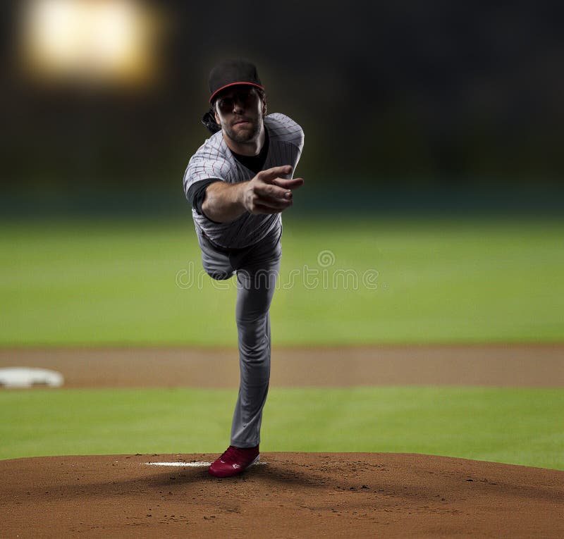 Pitcher Baseball Player stock image. Image of black, equipment - 39839665