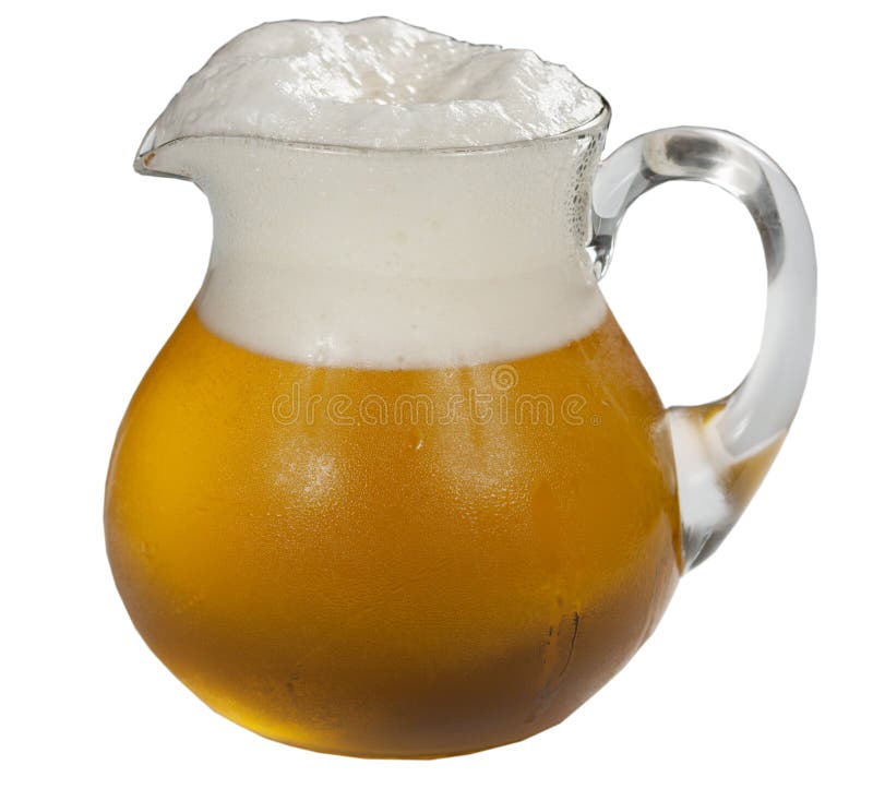 A pitcher of beer isolated stock photo. Image of brew - 243686156