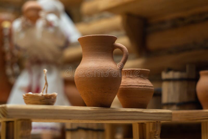 A Pitcher of Clay on the Table Stock Photo - Image of kitchen, drink ...