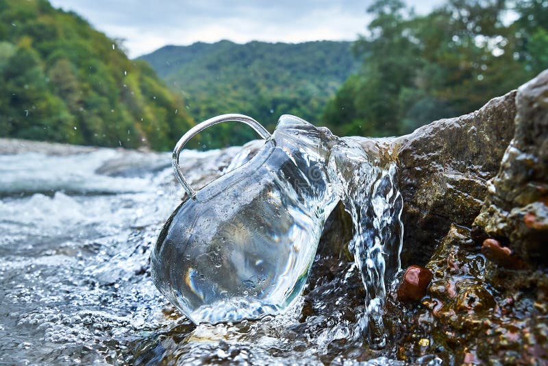Pitcher of Clean River Water Stock Photo - Image of limpid, invaluable ...