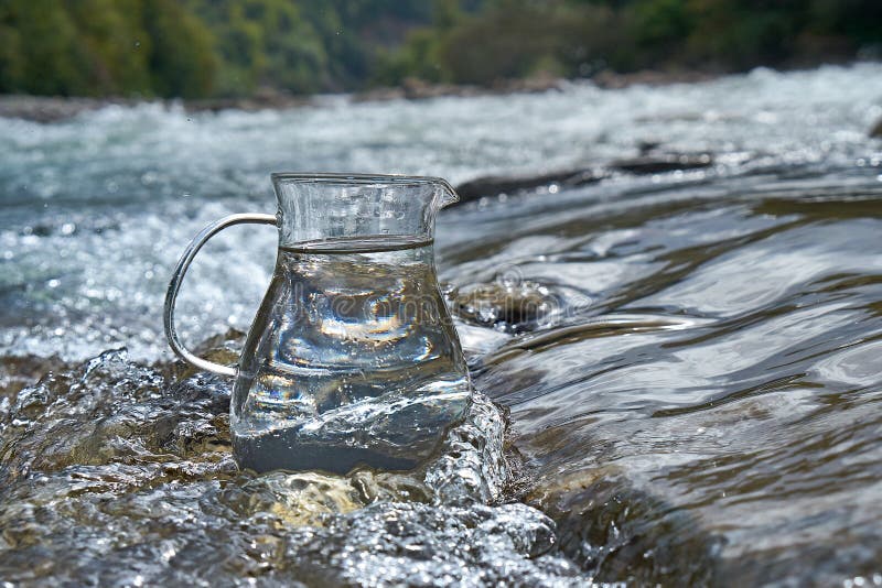 Pitcher of Clean River Water Stock Image - Image of micellar, creek ...