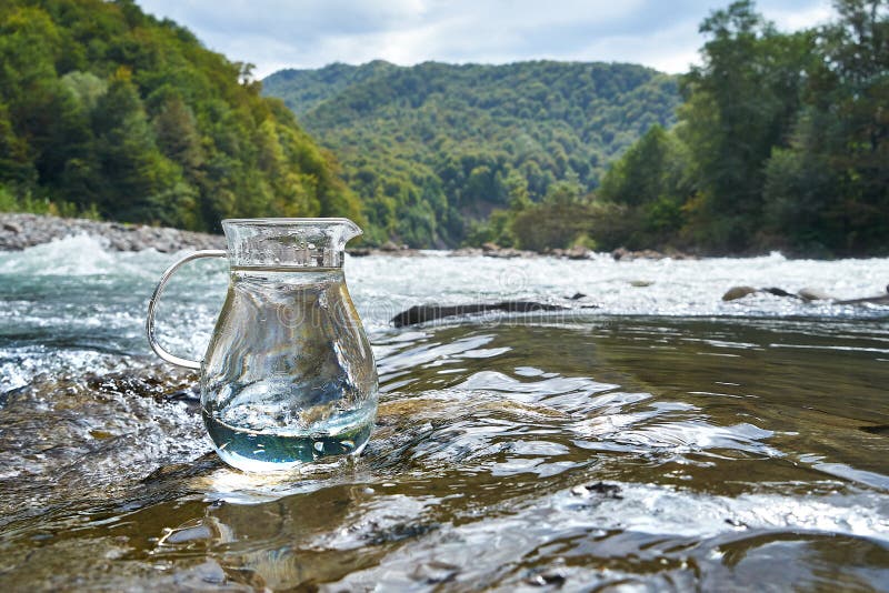 Pitcher of Clean River Water Stock Image - Image of micellar, creek ...