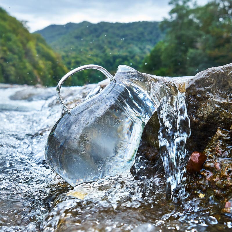 Pitcher of Clean River Water Stock Image - Image of micellar, creek ...