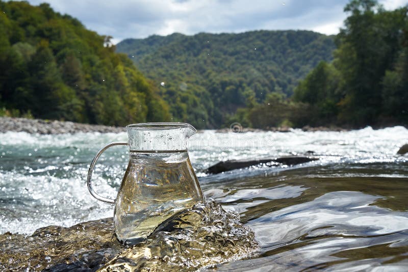 Pitcher of Clean River Water Stock Image - Image of invaluable ...